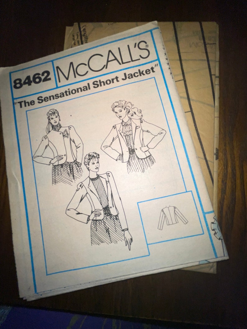 Vintage Jacket Sewing Patterns Mccall's 8462 - Etsy