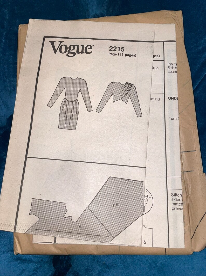 Vintage American Designer Vogue Pattern - #1088 - Kasper and #2215 ...