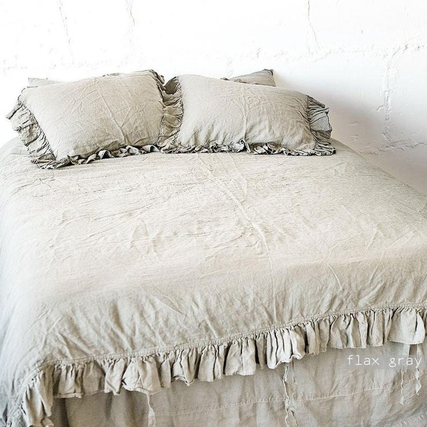 Linen Ruffle Duvet Cover - Etsy