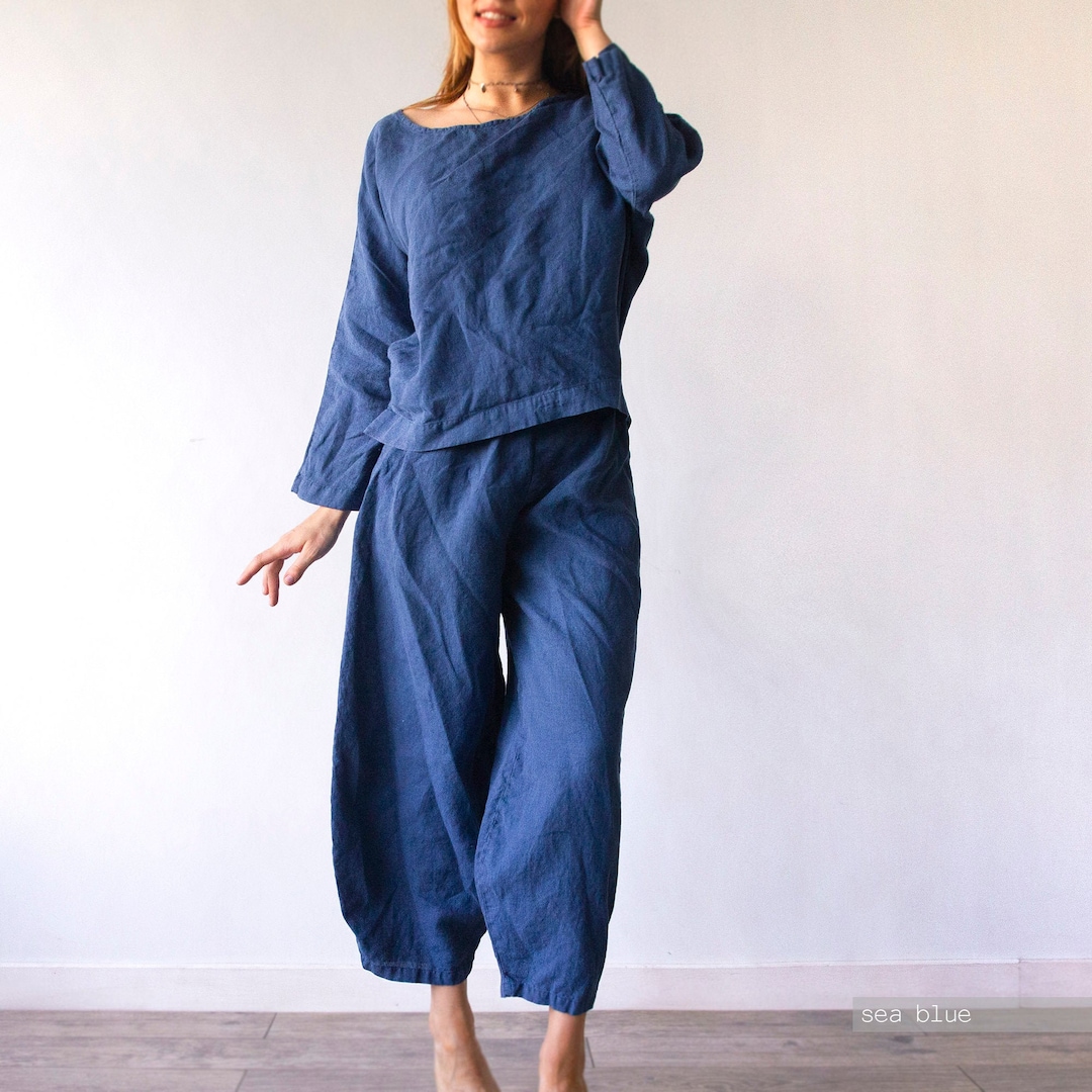 PLUS SIZE LINEN Pants, Linen Pants for Women, Grey Linen Pants, Loose ...
