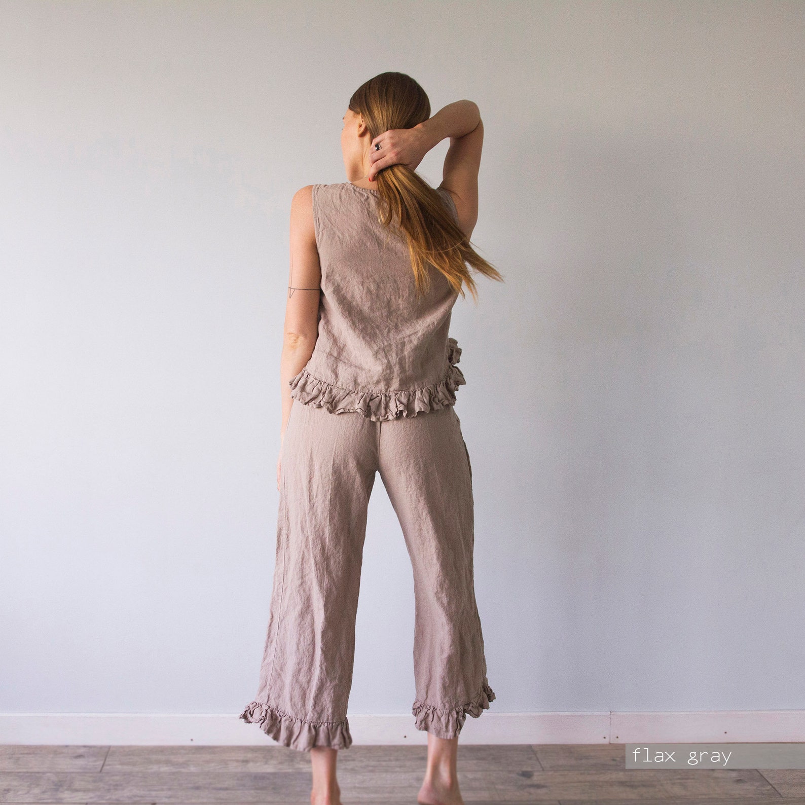 PLUS SIZE PANTS Plus Size Linen Pants Ruffle Pants Custom - Etsy