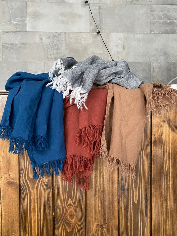 Natural Linen Scarf With Hemming Edges or Raw Edges. Perfect - Etsy Canada