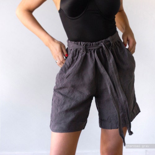 Linen Smock Dress With Big Pocket Sleveless Tunic Natural Etsy