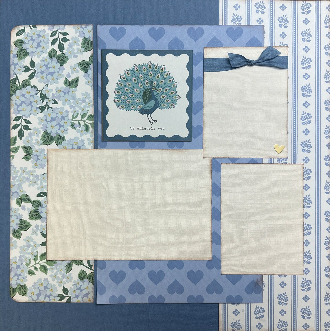 Be Uniquely You, General Themed DIY 2 Page Scrapbooking Layout Kit, DIY Family Craft Kit,maggie ...