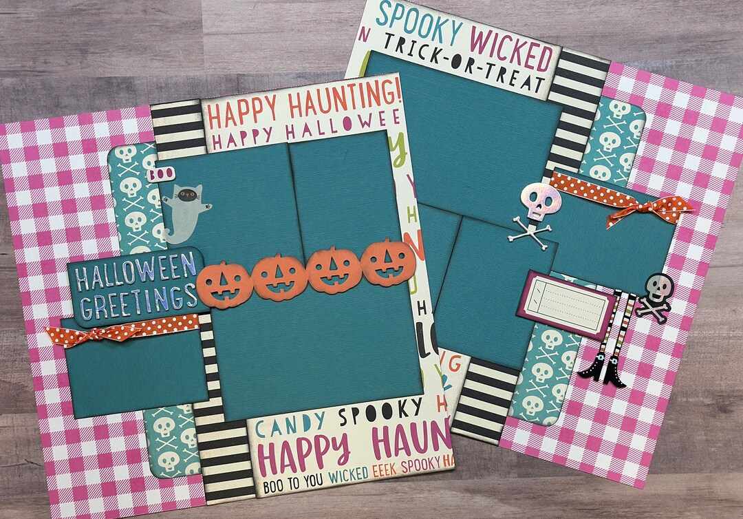 Halloween Greetings, Halloween Themed 2 Page Scrapbooking Layout Kit ...
