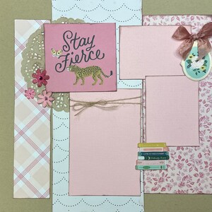 Stay Fierce, Girl Themed DIY 2 Page Scrapbooking Layout Kit, DIY Family ...