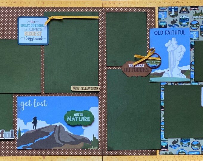 Yellowstone Old Faithful 2 Page Scrapbooking Layout Kit or Premade ...