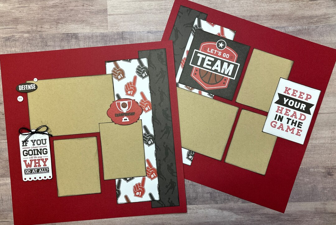 Let's Go Team, Basketball Themed 2 Page Scrapbooking Layout Kit, DIY ...