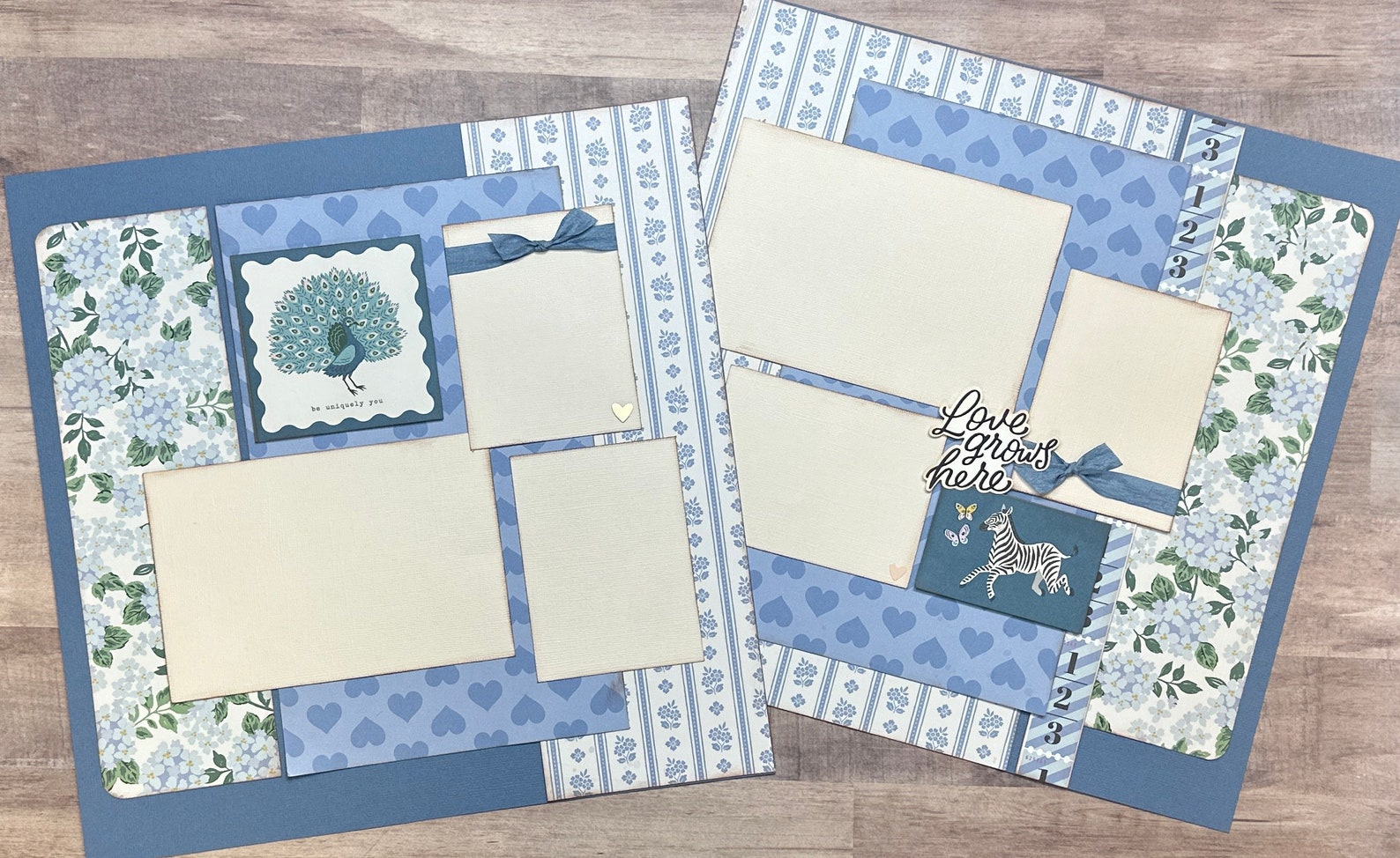 Be Uniquely You, General Themed DIY 2 Page Scrapbooking Layout Kit, DIY Family Craft Kit,maggie ...