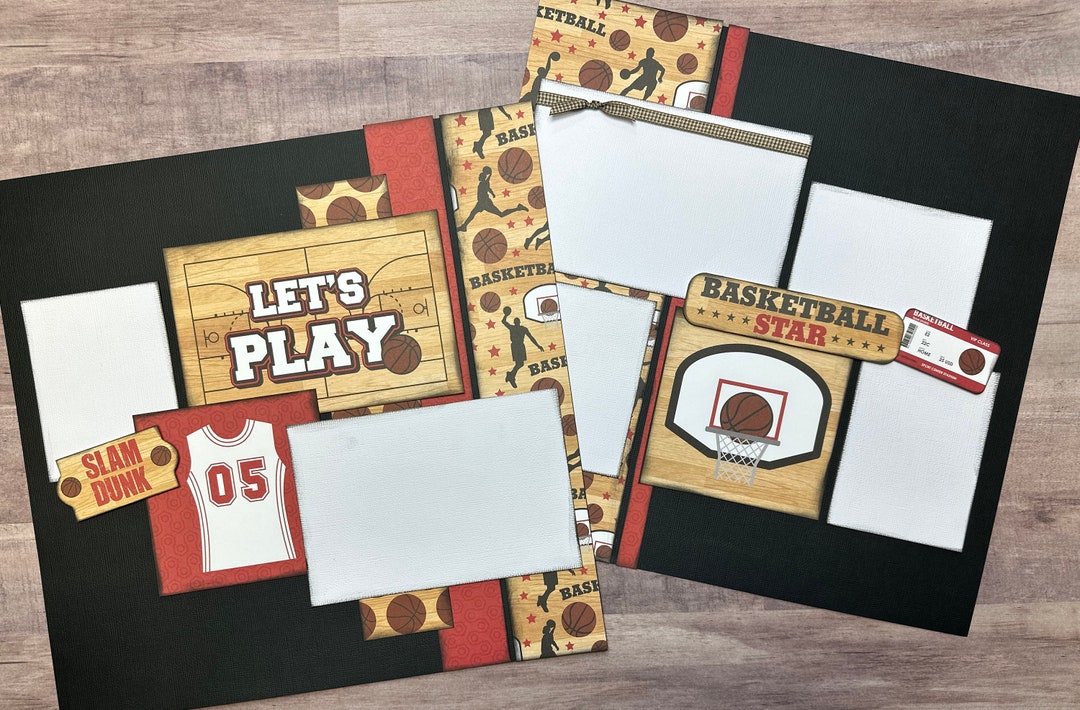 Slam Dunk Basketball Star, Basketball Themed 2 Page Scrapbooking Layout ...