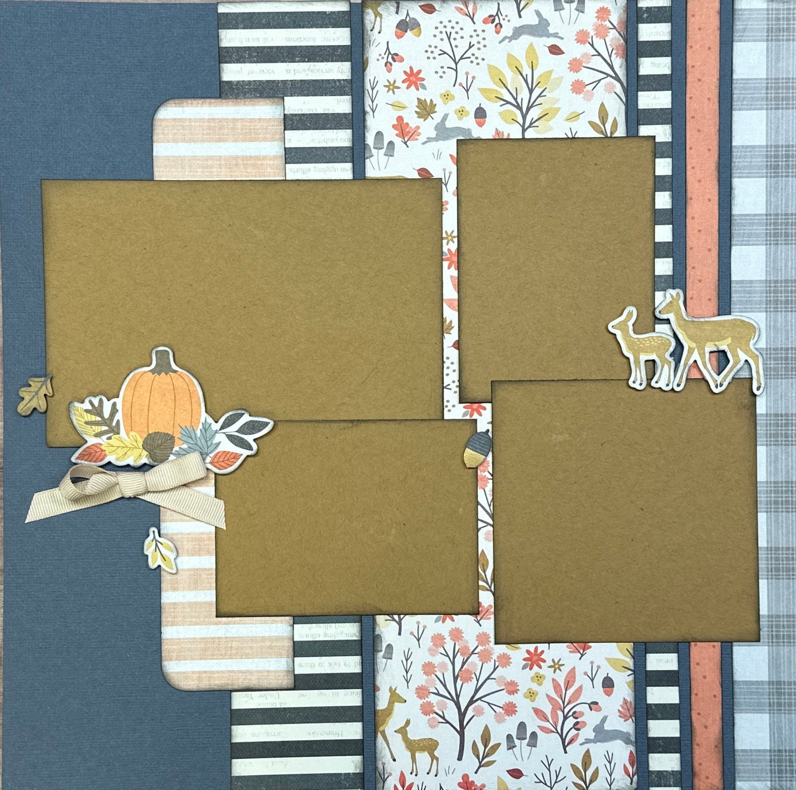 Let's Stay Home Fall/autumn 2 Page Scrapbooking Layout Kit, Fall DIY ...