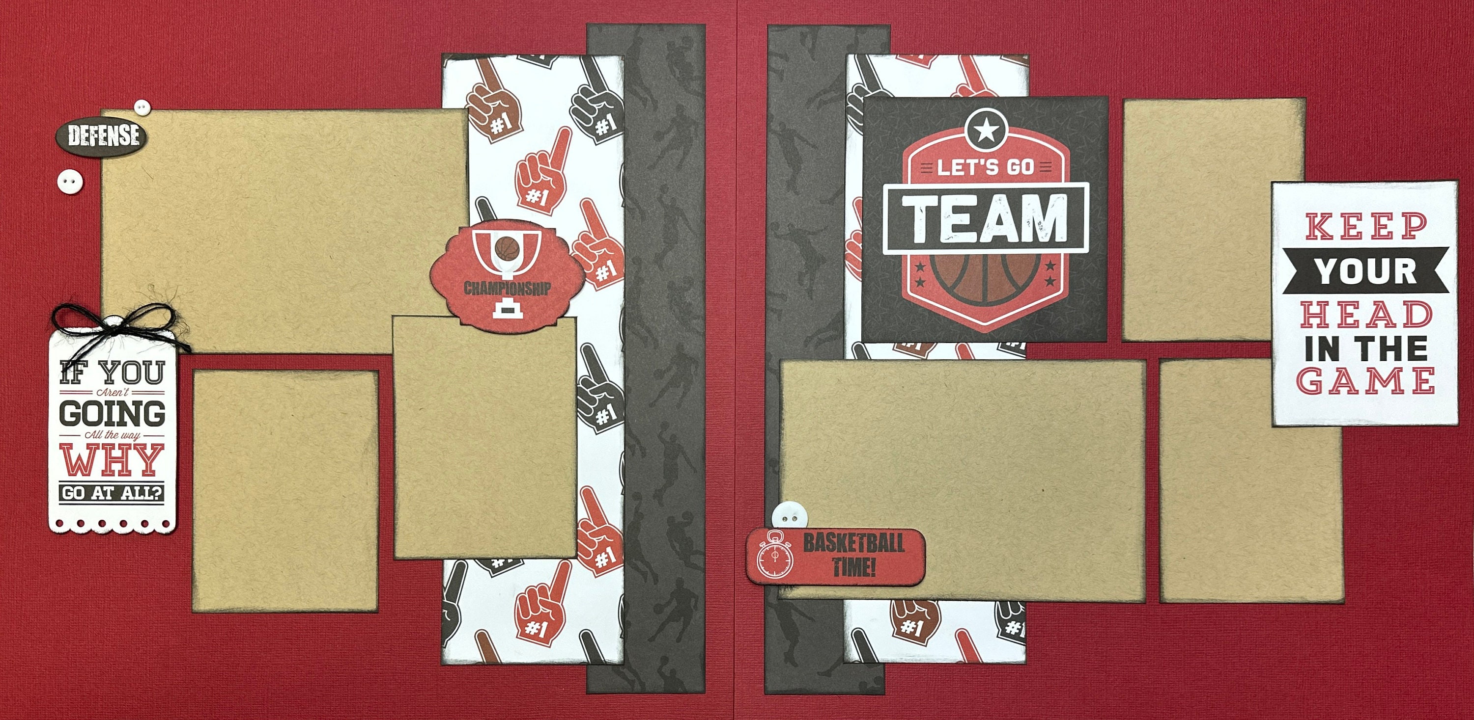 Let's Go Team, Basketball Themed 2 Page Scrapbooking Layout Kit, DIY ...