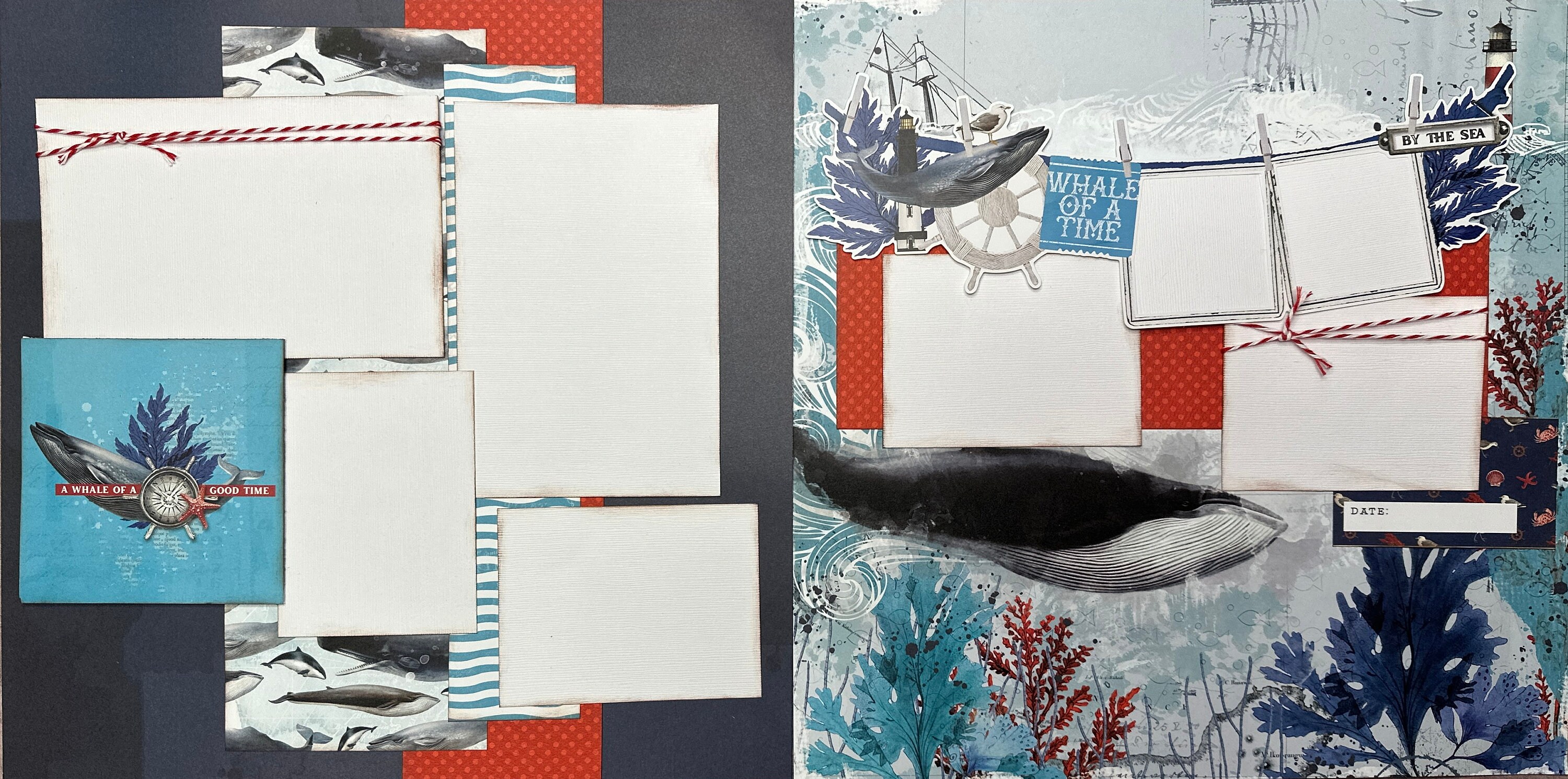 A Whale of a Time Whale Watching 2 Page DIY Scrapbooking - Etsy