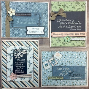 Thinking of You, Sympathy Themed Card Kit 4 Pack General Diy Card Craft ...