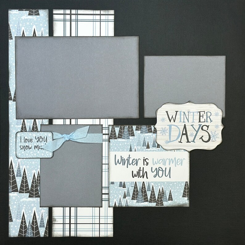 Cuddle Weather, Winter Themed DIY 2 Page Scrapbooking DIY Layout Kit ...