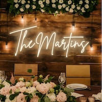 Personalized Last Name With Date Sign, Custom Wedding Neon Sign, Neon ...