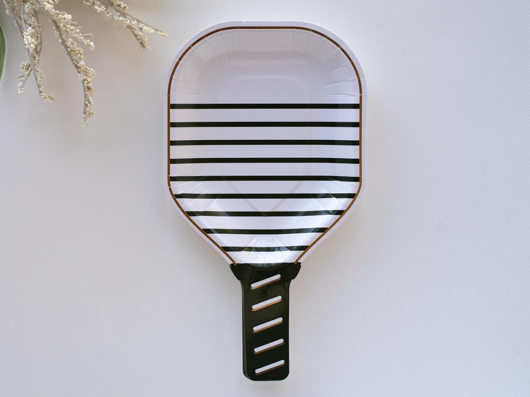 White & Green Pickleball Paddle Plates Paper Plates Disposable Plates ...