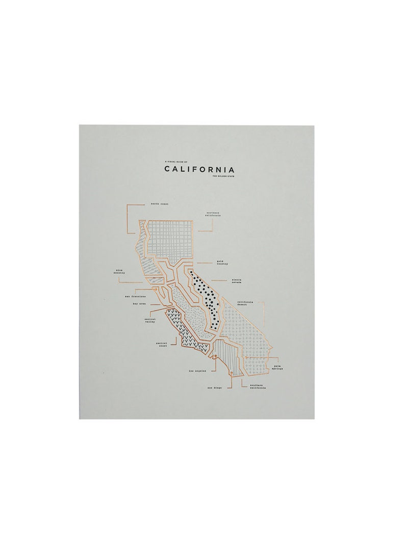 California State Map Print - Etsy
