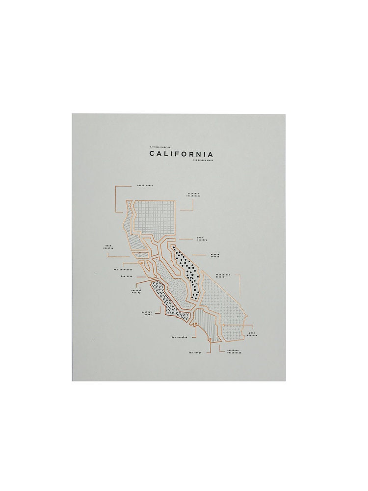 California State Map Print - Etsy