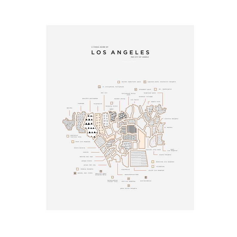 Los Angeles Map Print - Etsy