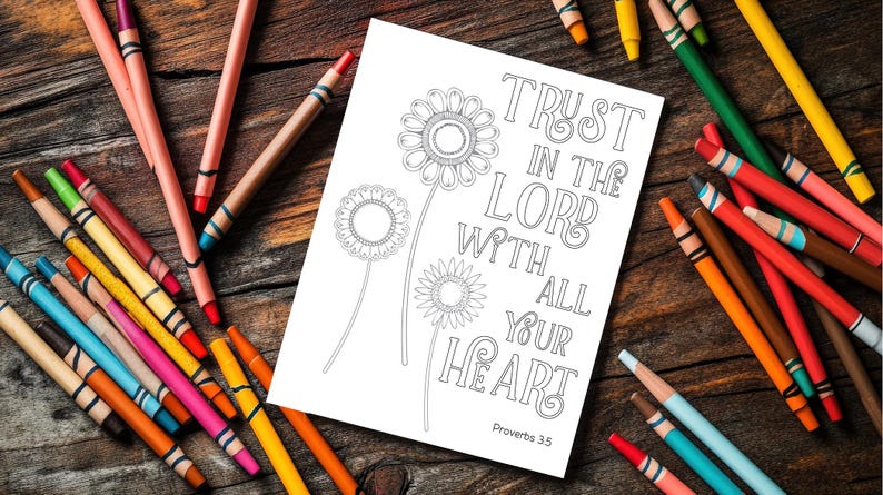 Adult Christian Coloring Page, Faith-based Relaxation, Inspirational ...