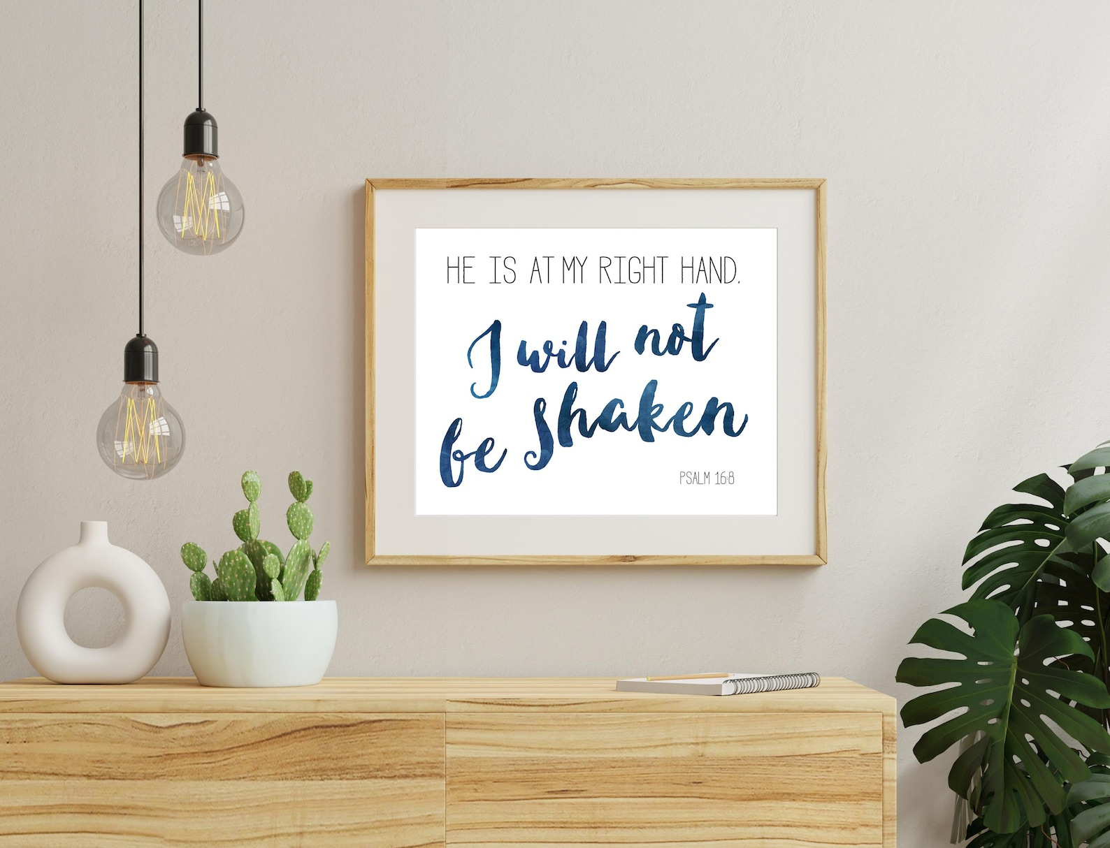 4 Sizes Included! Bible Verse Printable, I Will Not Be Shaken, Psalm 16 ...