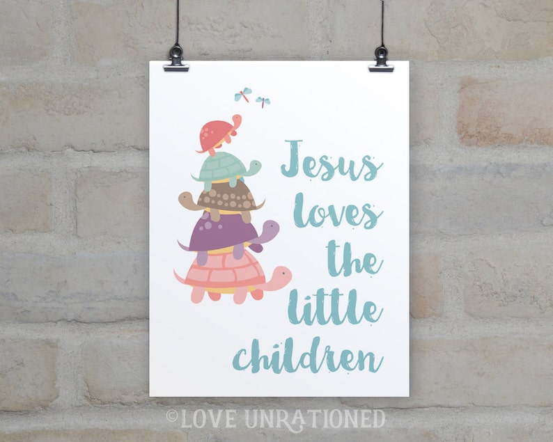 Jesus Loves the Little Children, Christian Kids' Poster, Children's ...