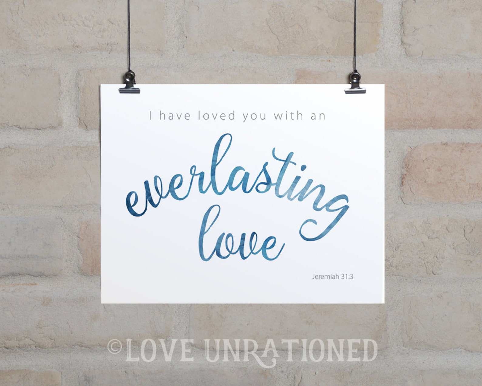 Bible Verse Print Everlasting Love Jeremiah 31:3 Art | Etsy
