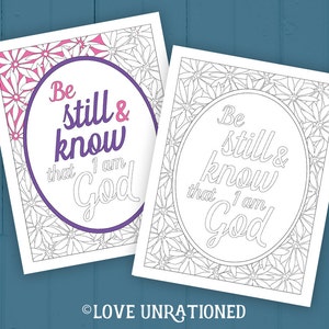 Bible Verse Coloring Page - Adult Coloring Page, Be Still and Know ...