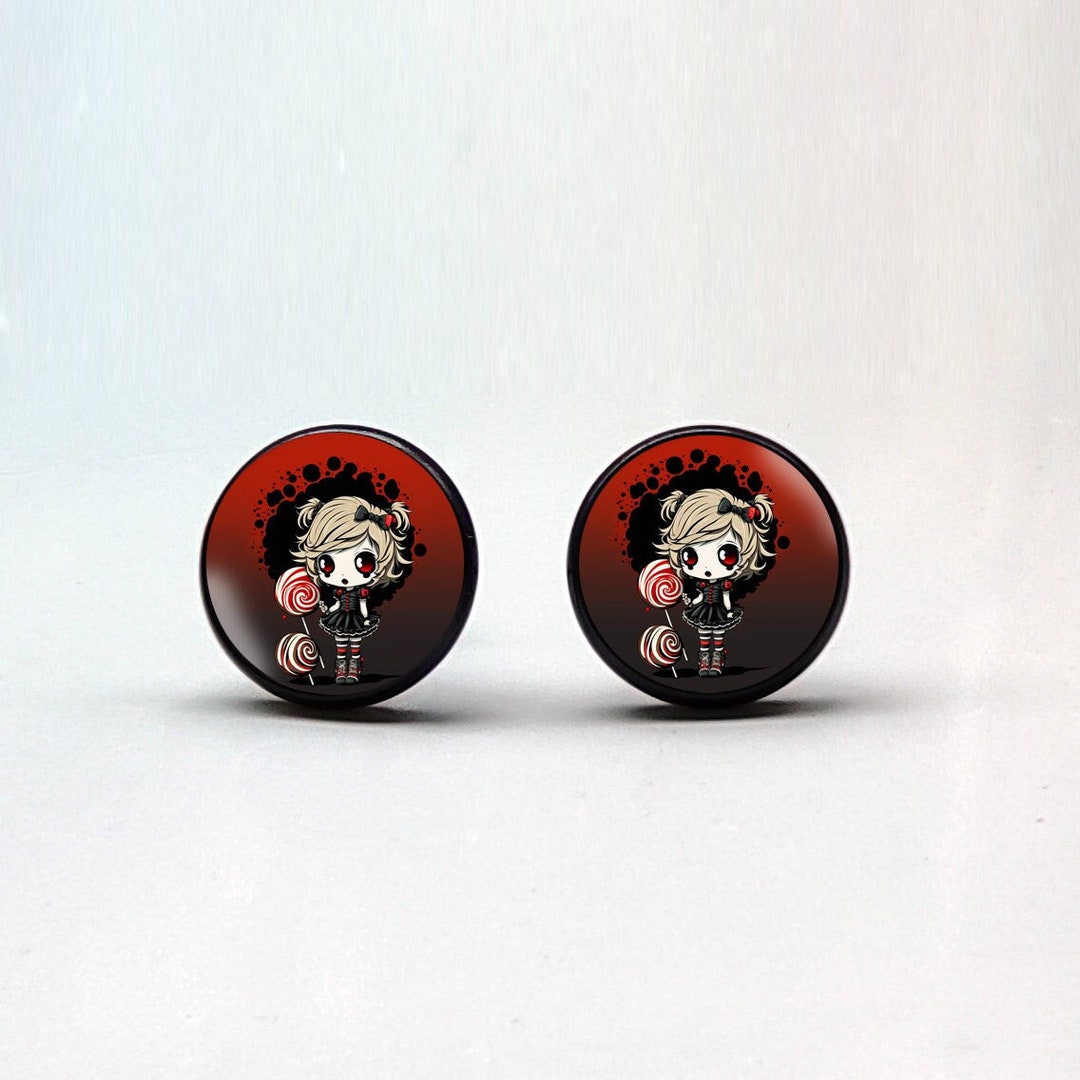 Akira Gothic Warrior / Chibi Gothic Earrings - Etsy