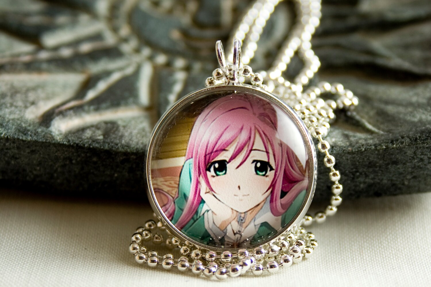 Rosario Vampire Moka / Silver Pendant / 20mm Image / Special for Manga ...