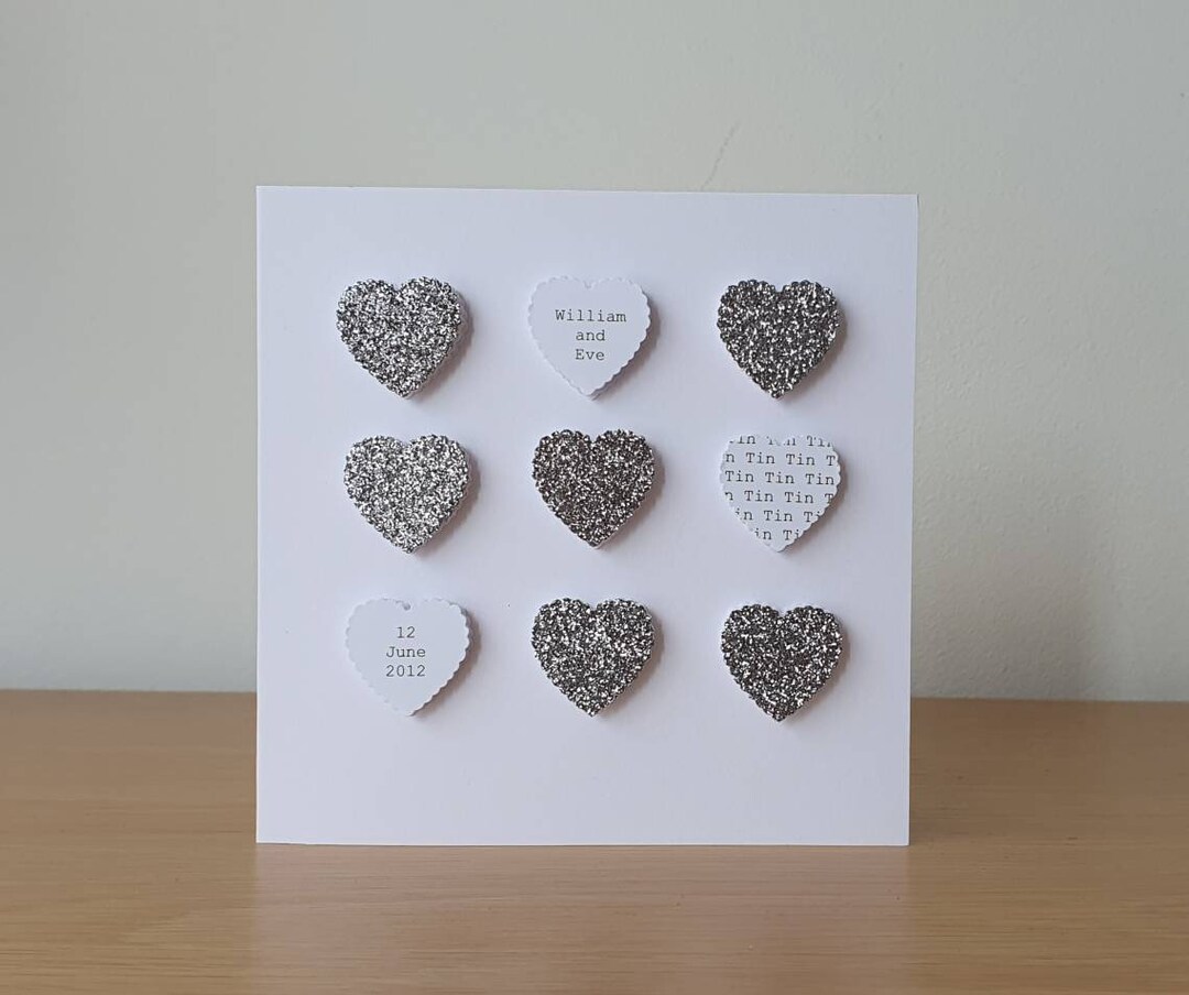 Handmade Personalised TIN 10th Wedding Anniversary Card Etsy UK Handmade Personalised TIN 10th Wedding Anniversary Card Etsy UK