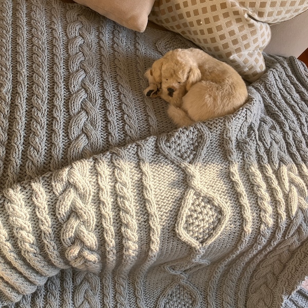 Blue Pattern Throw Blanket - Etsy