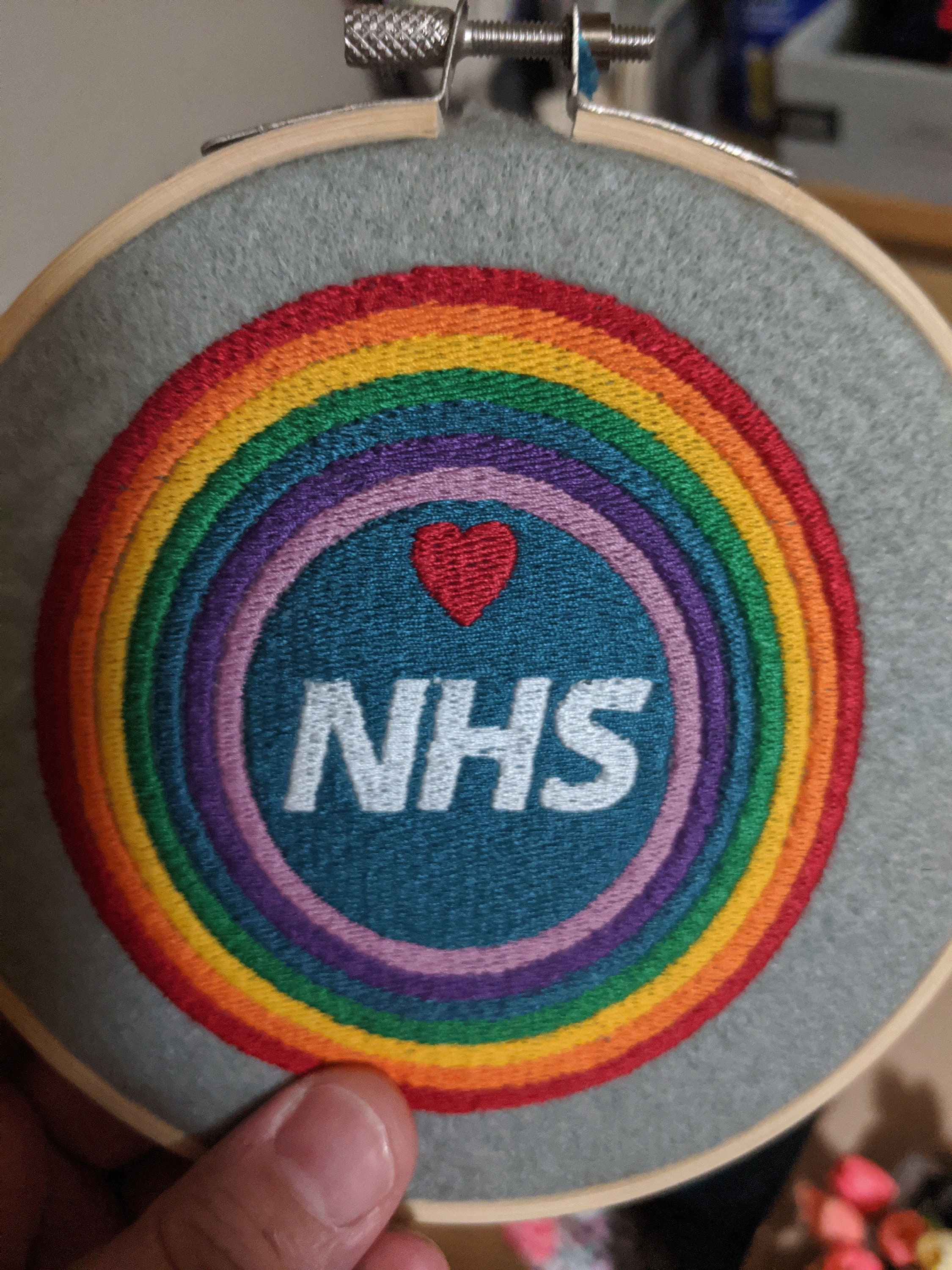 Embroidery Design Download NHS Support Rainbow Machine Embroidery - Etsy UK