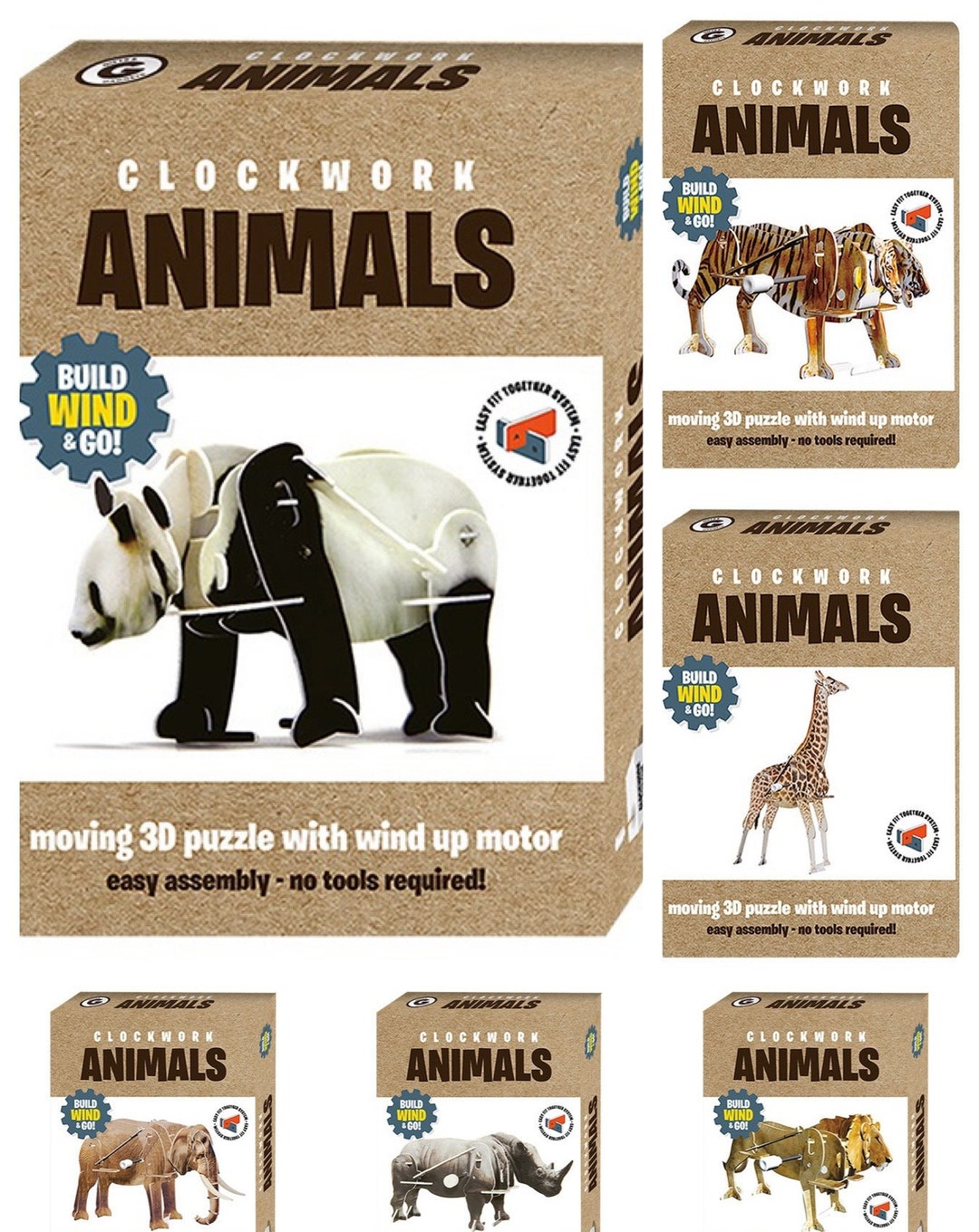 Clockwork 3D Puzzle Animal Craft Kit Children’s Craft 6 Designs - Etsy