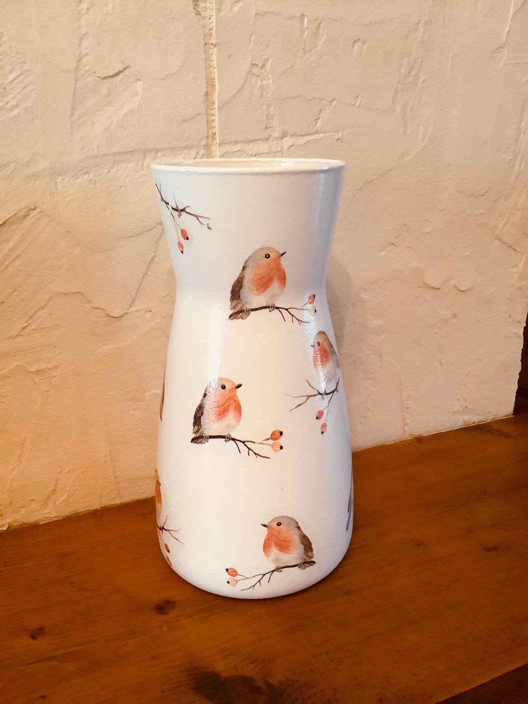 Robin Design Flower Vase Garden Bird Design Robin Gift - Etsy