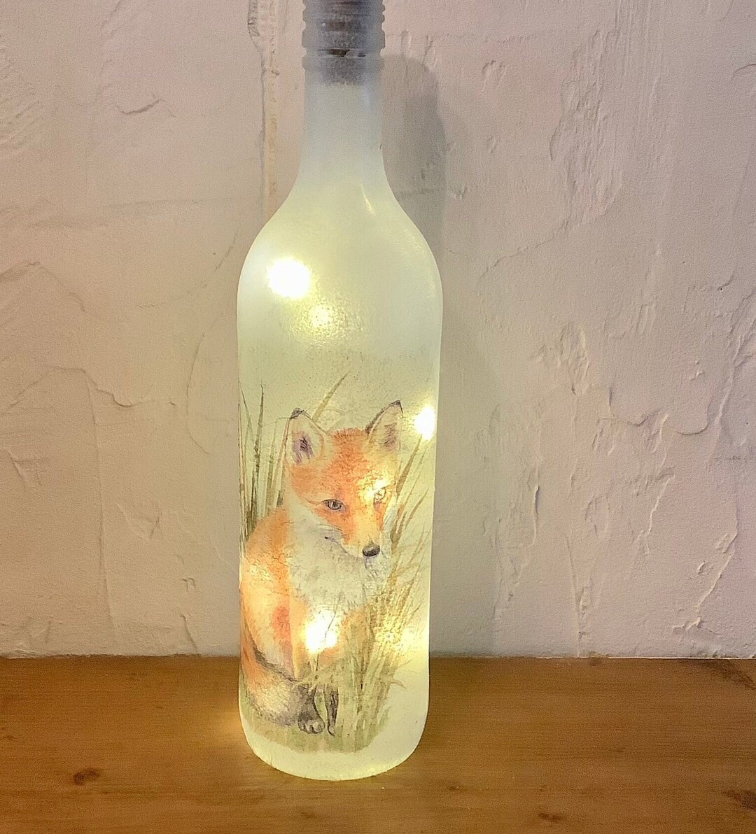 LED Light up Bottle Wild Fox Design - Etsy UK