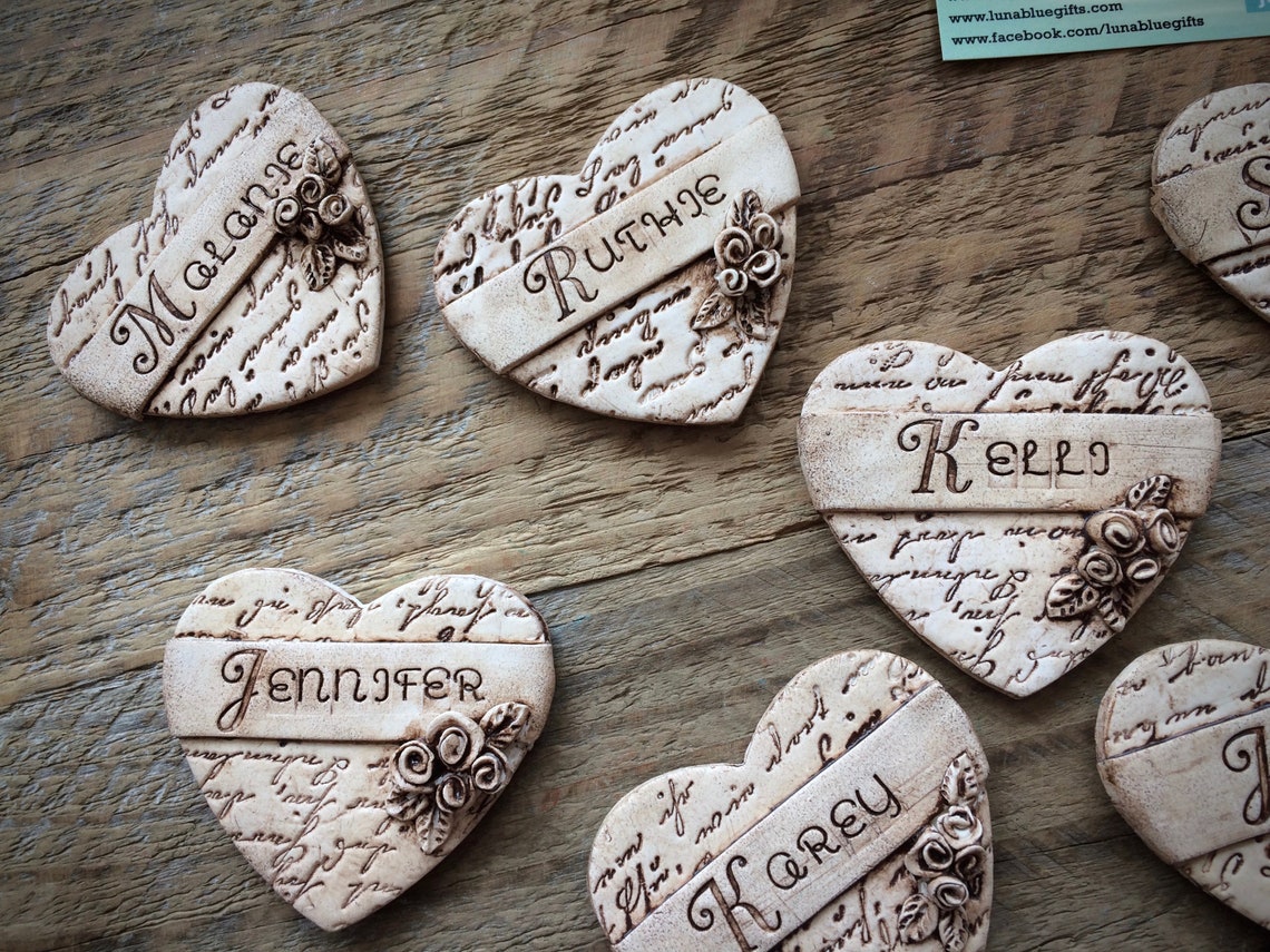 Personalized Magnet Bridal Gift Vintage Inspired Heart | Etsy