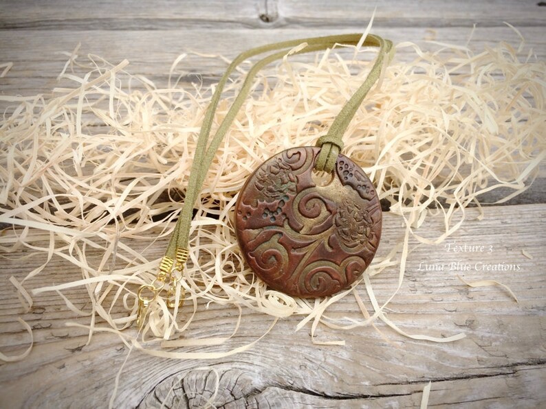 Faux Metallic Copper Polymer Clay Pendant Polymer Clay - Etsy