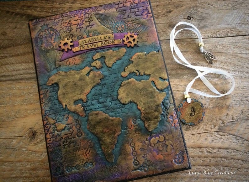 Personalized Travel Journal World Map Custom Journal - Etsy