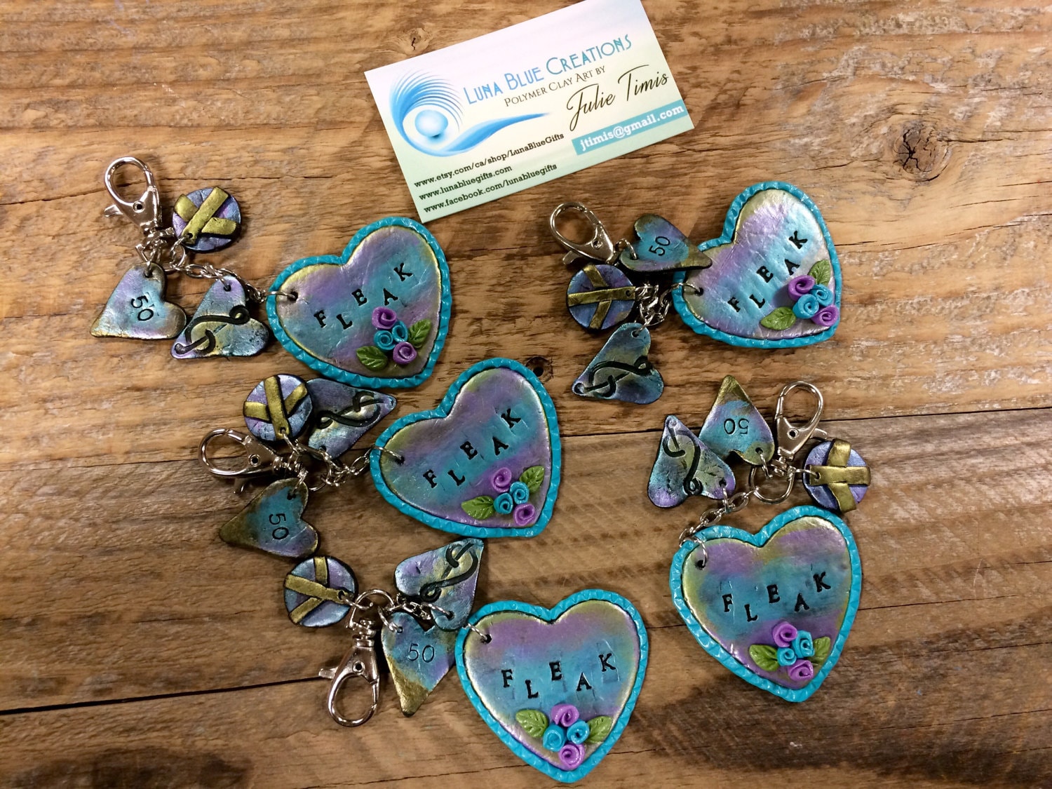 Personalized Keychain Polymer Clay Keychain Heart Keychain | Etsy