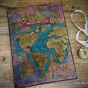 Personalized Travel Journal, World Map Custom Journal, Personal ...