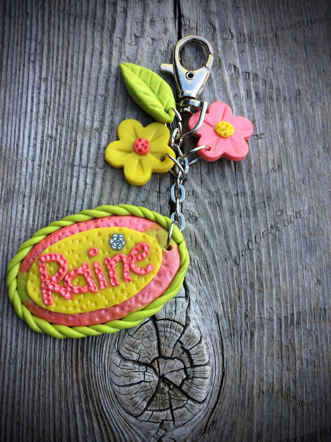 Personalized Keychain, Personalized Polymer Clay Keychain, Girls ...