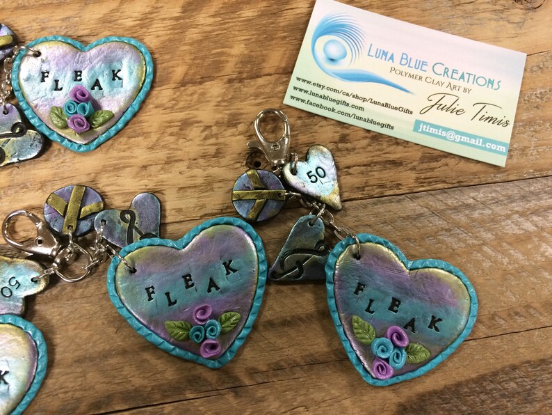 Personalized Keychain Polymer Clay Keychain Heart Keychain | Etsy