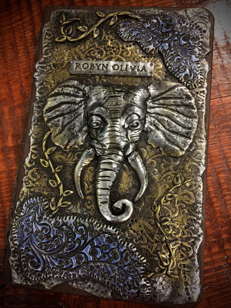 Personalized Elephant Journal Custom Sketchbook Polymer Clay | Etsy