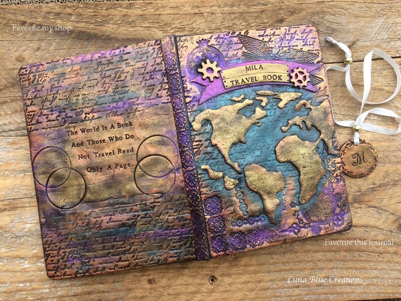 Personalized Travel Journal World Map Custom Journal | Etsy