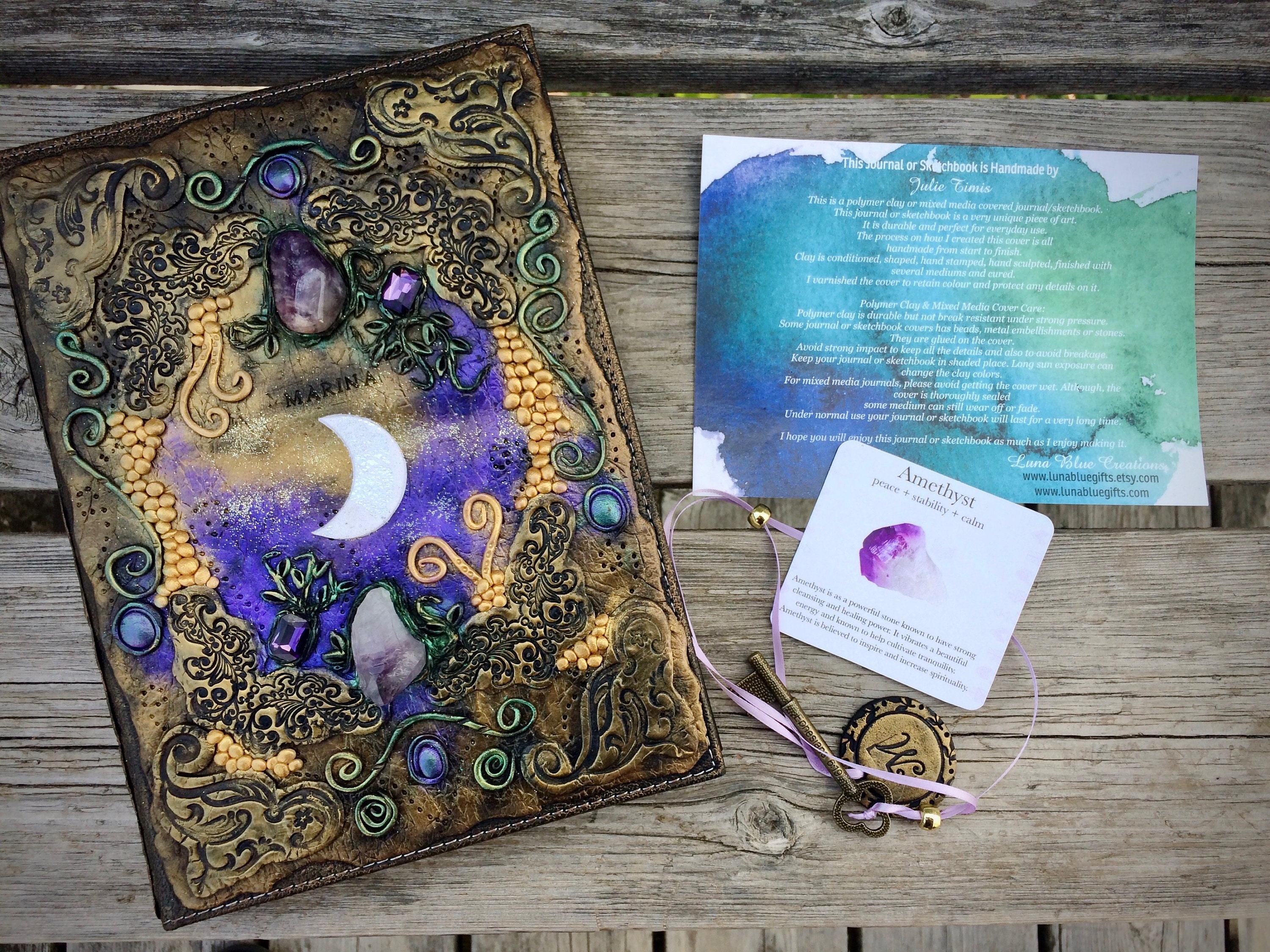 Personalized Journal Customized Diary Amethyst Book Healing - Etsy