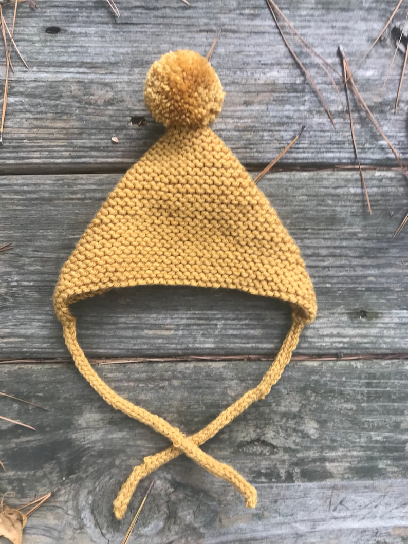 Pixie Hat Knitted Pixie Bonnet Pom Pom Knitted - Etsy