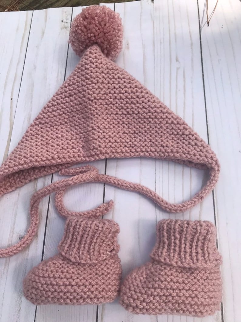 Pixie Hat Knitted Pixie Bonnet Pom Pom Knitted - Etsy