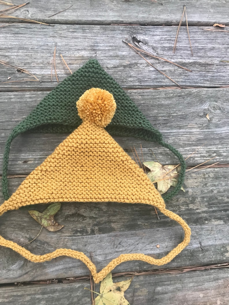 Pixie Hat Knitted Pixie Bonnet Pom Pom Knitted - Etsy